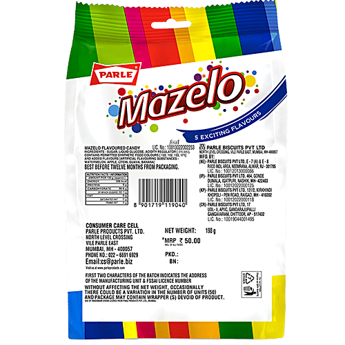 Buy Parle Mazelo Assorted Candies - Litchi, Watermelon, Banana, Guava ...
