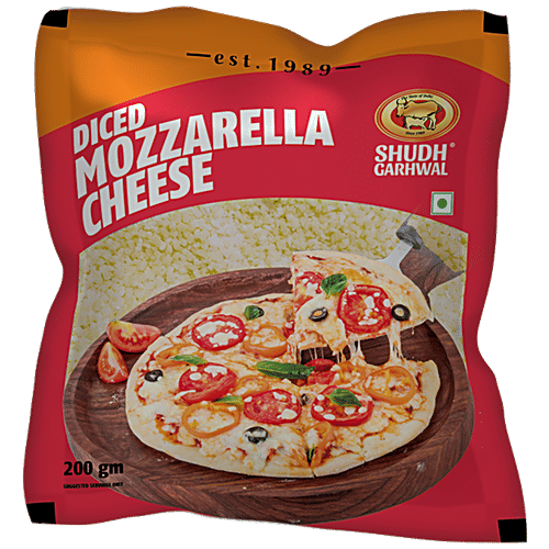 Buy SHUDH GARHWAL Mozzarella Cheese Diced - Made from Cow's Milk Online ...