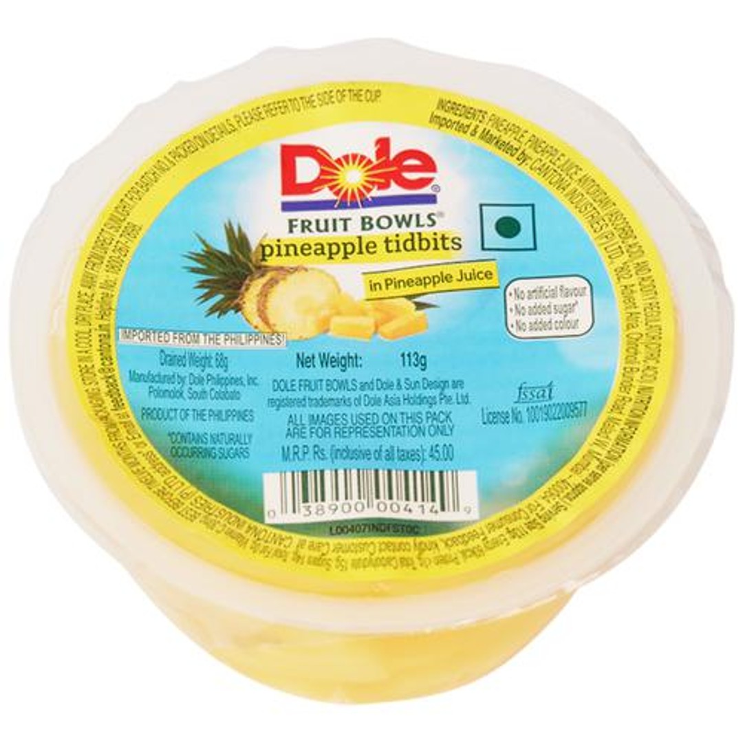 Buy DOLE Fruit Bowls - Pineapple Tidbits In Fruit Juice, No Added Sugar ...