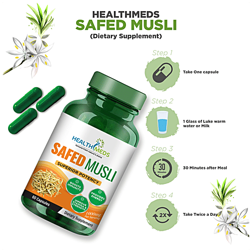 Buy Healthmeds Safed Musli Dietary Supplement Online at Best Price of ...