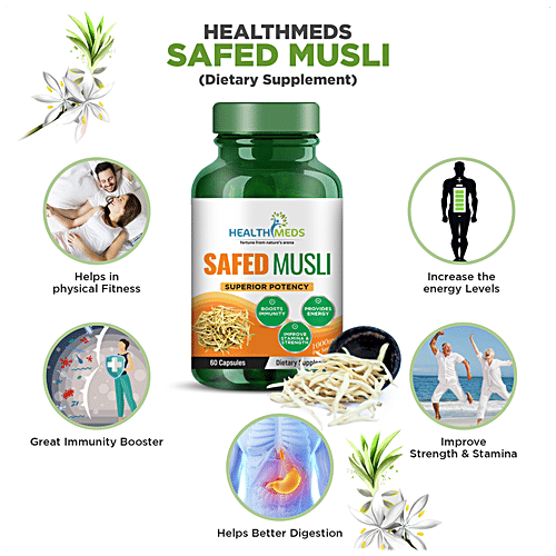 Buy Healthmeds Safed Musli Dietary Supplement Online at Best Price of ...