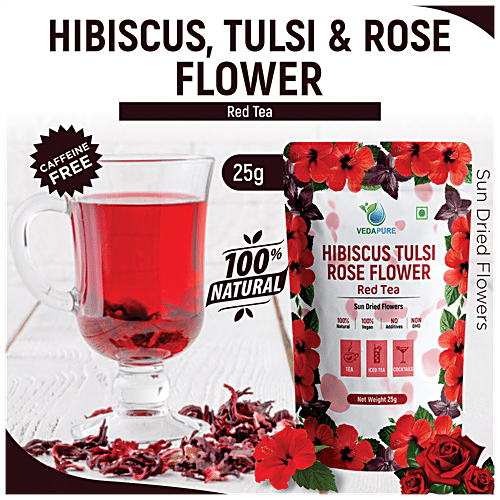 Buy Vedapure Hibiscus & Rose Flower Red Tea Online at Best Price of Rs ...