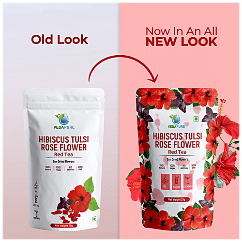 Buy Vedapure Hibiscus & Rose Flower Red Tea Online at Best Price of Rs ...