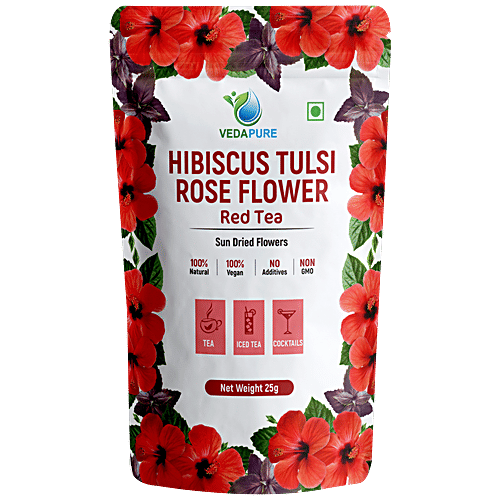 Buy Vedapure Hibiscus & Rose Flower Red Tea Online at Best Price of Rs ...