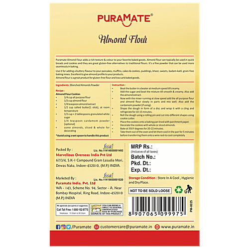 Buy Puramate Almond Flour Online at Best Price of Rs 207 - bigbasket
