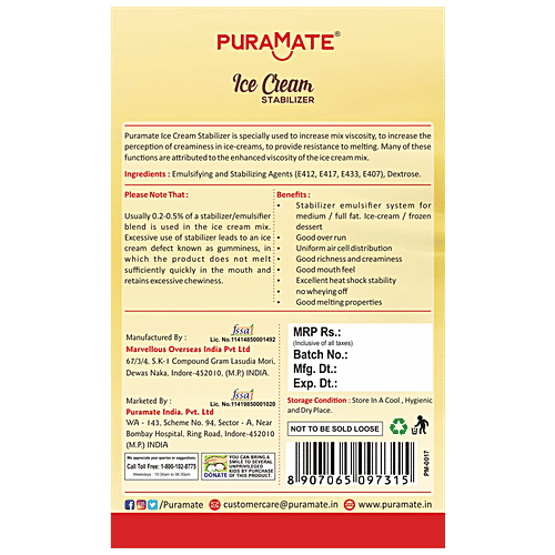 Buy Puramate Icecream Stabiliser Online at Best Price of Rs 90 - bigbasket
