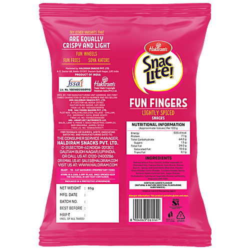 Buy Haldirams Snac Lite - Fun Fingers Online at Best Price of Rs 25 ...