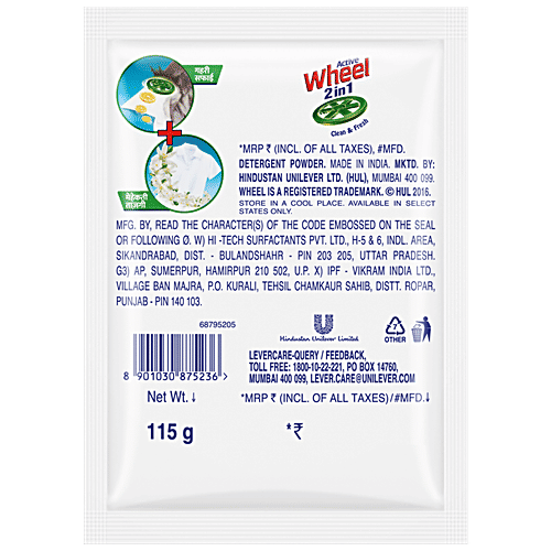 Buy Wheel Active Detergent Powder - Lemon & Jasmine Online at Best ...