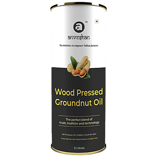 Buy Anveshan Wood Cold Pressed Groundnut/Peanut Cooking Oil Online at ...