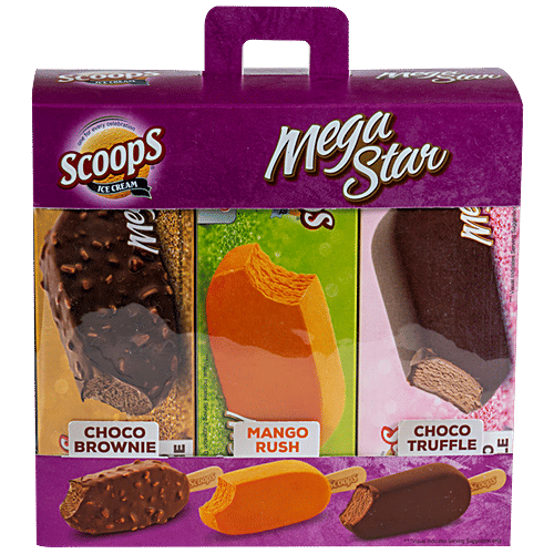 Buy Scoops Choco Brownie, Mango Rush & Choco Truffle Ice Cream Online ...