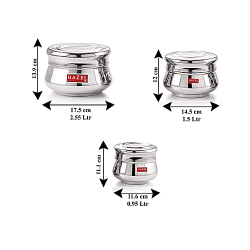 Buy HAZEL Stainless Steel Container With Lid - Matka Shape Online at ...