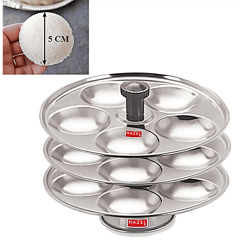 Buy HAZEL Stainless Steel Idli Plate With Stand, 3-Rack Plates, 15 ...