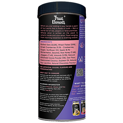 Buy True Elements Baked Granola - Almonds & Dark Chocolate - Rich In ...
