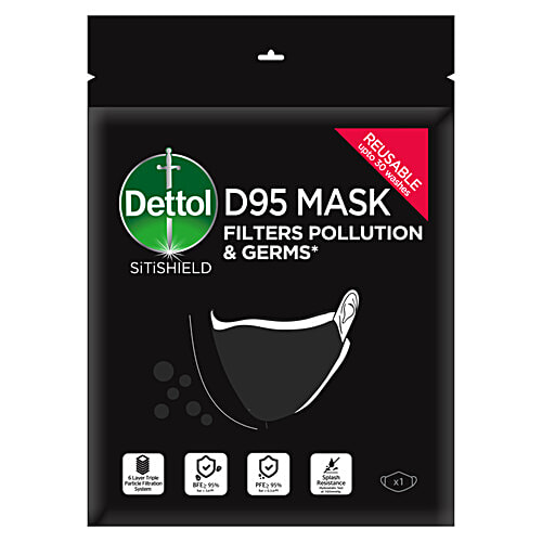 Buy Dettol Sitishield D95 Mask – Small, Black Online at Best Price of ...