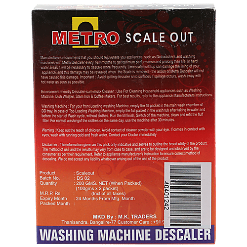 Buy Metro Scale Out - Washing Machine Descaler Online at Best Price of ...