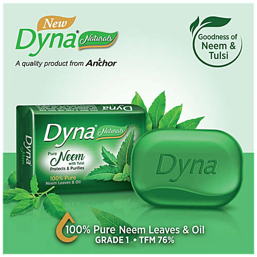 Buy DYNA Naturals Pure Neem Soap - With Tulsi, Protects & Purifies Skin ...