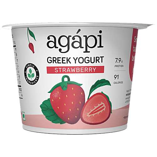 Buy agapi Greek Yoghurt - Strawberry Online at Best Price of Rs 55 - bigbasket