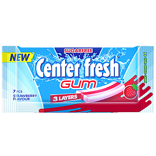 Buy Center Fresh 3 Layer Gum - Sugarfreee Strawberry Flavour Online at ...