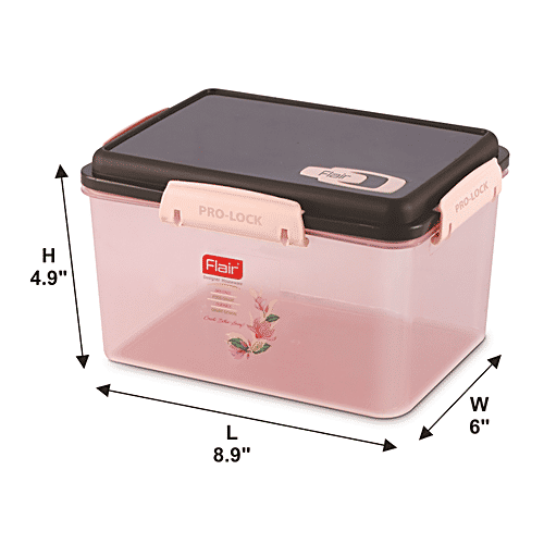Buy Flair Plastics Plastic Pro Lock 4 Side Lock Container - Brown ...