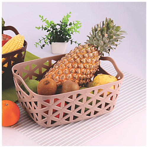 Buy Flair Plastics Plastic Cane Multi Purpose Basket - Medium, Assorted ...