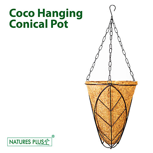 Buy NATURES PLUS Coco Hanging Conical Pot - 23cm Online at Best Price ...