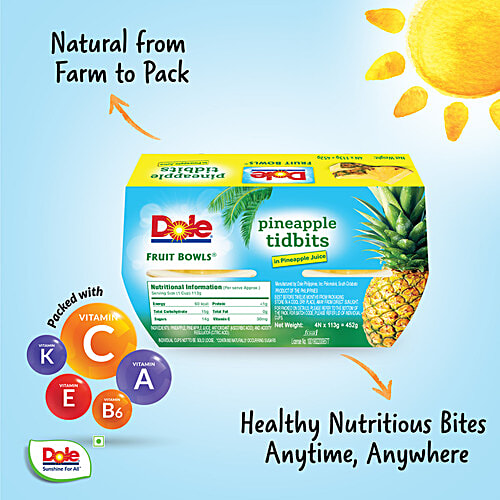 Buy DOLE Fruit Bowls - Diced Pineapple In Fruit Juice, No Added Sugar Online at Best Price of Rs ...
