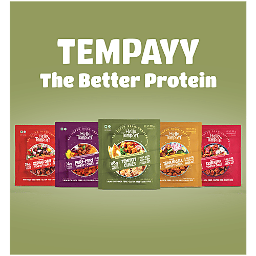 Buy Hello Tempayy Soyabean Tempeh Cubes - Rich In Protein & Fibre, Low ...