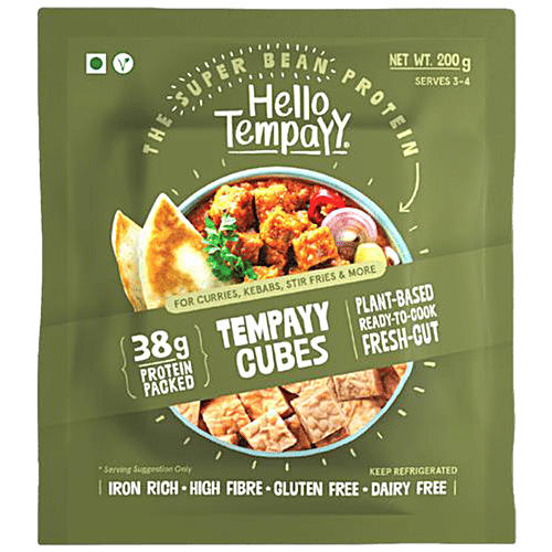 Buy Hello Tempayy Soyabean Tempeh Cubes - Rich In Protein & Fibre, Low ...