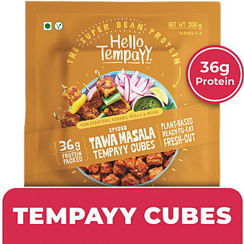 Buy Hello Tempayy Spiced Tawa Masla Soyabean Tempeh Cubes - Rich In ...