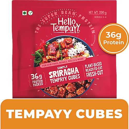 Buy Hello Tempayy Simply Sriracha Soyabean Tempeh Cubes - Rich In ...