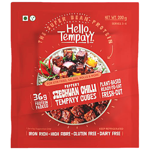 Buy Hello Tempayy Peppery Szechuan Chilli Soyabean Tempeh Cubes - Vegan ...