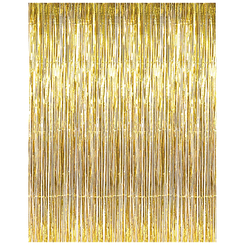 Buy CherishX Golden Tinsel Glossy Foil Fringe Curtain Frills For Party ...