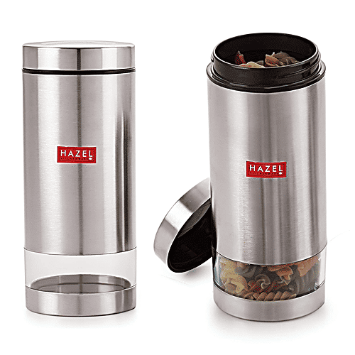Buy Hazel Stainless Steel Transparent See Through Container - Silver ...