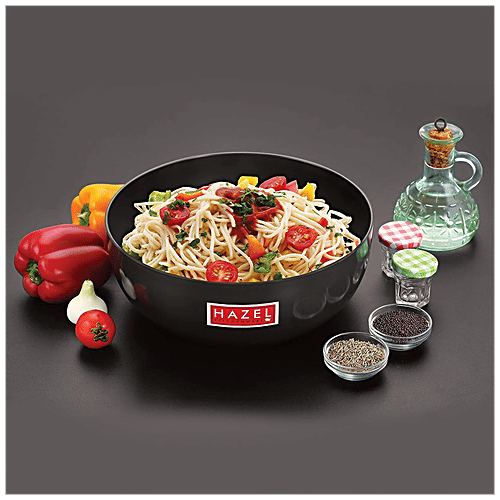 Buy HAZEL 3 mm Hard Anodised Tasra Deep Aluminium Anodized Frying Tasla ...