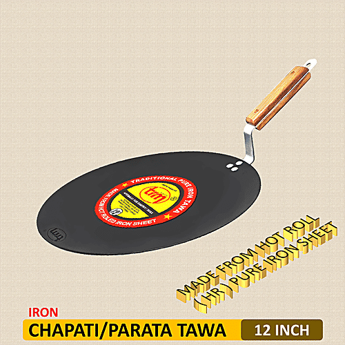 Buy Trm Traditional Pure Iron Chapati Tawa - Classic, 12 Inch Online at ...