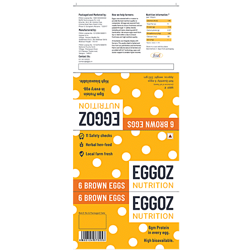 Buy Eggoz Brown Farm Fresh Eggs - High Bio Available Protein With No DDGS, Hormone & Steroids ...