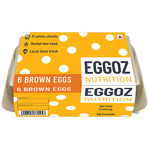 Buy Eggoz Brown Farm Fresh Eggs - High Bio Available Protein With No DDGS, Hormone & Steroids ...