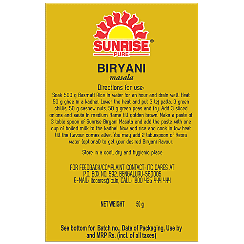 Buy Sunrise Pure Biryani & Pulav Masala Powder Online at Best Price of ...