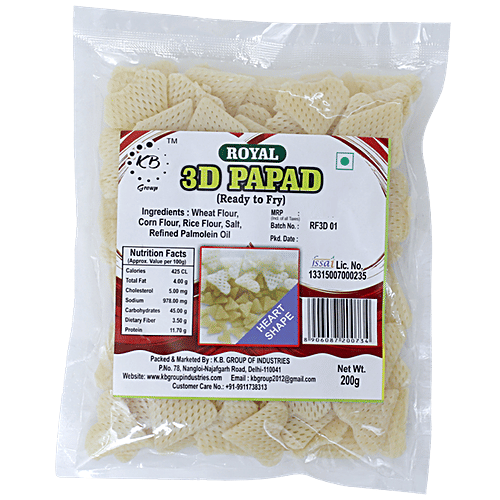 Buy Royal 3d Papad - Heart Shape Online at Best Price of Rs 45 - bigbasket