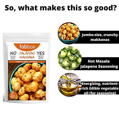Buy Fabbox Roasted Makhana - Jalapeno, Baked Foxnuts, Healthy Snack,For ...