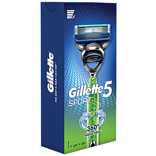 Buy Gillette Sport Refillable Razor Handle & Cartridges - Smooth Finish ...