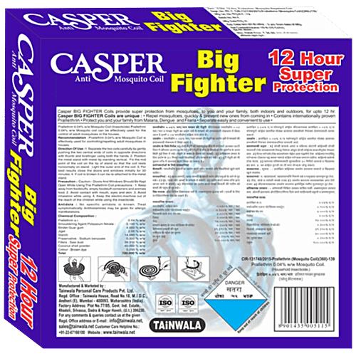 Buy Casper Mosquito Coil - 12 Hour Super Protection, Big Fighter, Red ...