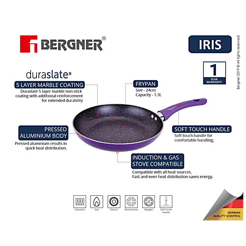 Buy Bergner Aluminium Non-Stick Cookware Set - Blue Online at Best ...