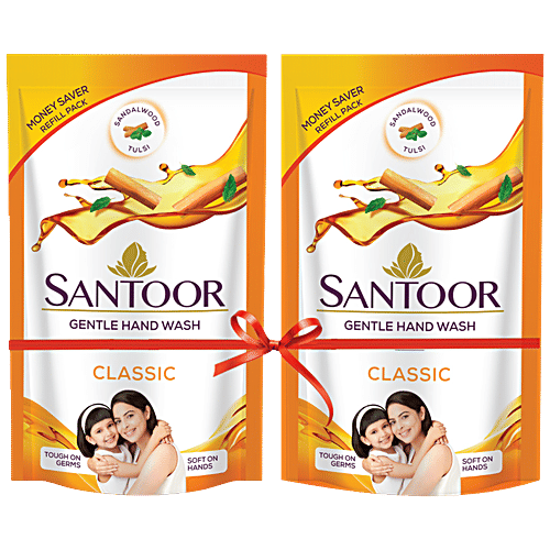 Buy Santoor Gentle Handwash - Classic, Tough On Germs Online at Best ...