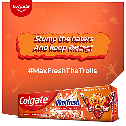 Buy Colgate MaxFresh Orange Spicy Fresh Gel Toothpaste - Sunrisers ...
