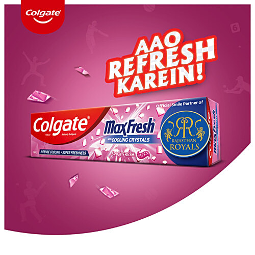 Buy Colgate MaxFresh Pink Spicy Fresh Gel Toothpaste - Rajasthan Royals ...