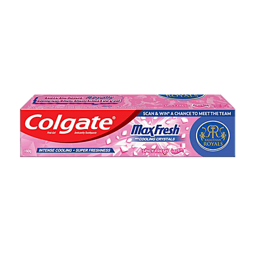 Buy Colgate MaxFresh Pink Spicy Fresh Gel Toothpaste - Rajasthan Royals ...