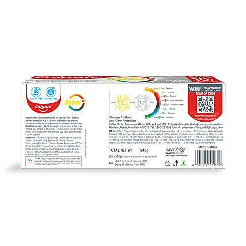 Buy Colgate Total Whole Mouth Health, Antibacterial Toothpaste, 120gm ...