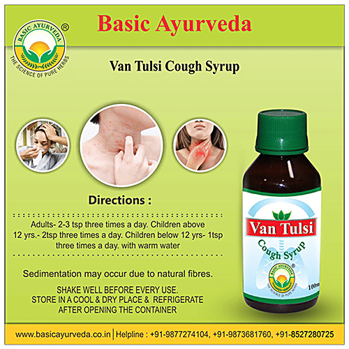 Buy Basic Ayurveda Van Tulsi Cough Syrup - Common Cold & Cough , Anti ...