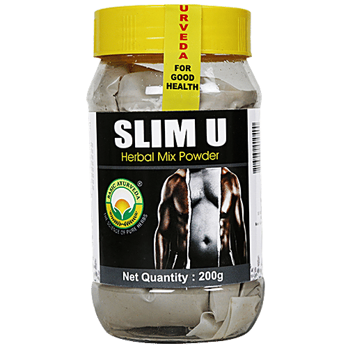 Buy Basic Ayurveda Slim U Herbal Mix Powder - Reduce Belly Fat, Boosts ...